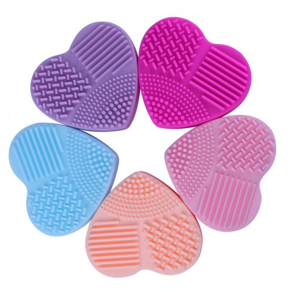 Cute Design Heart Shape Clean Make up Brushes Wash Brush Silica Glove ...