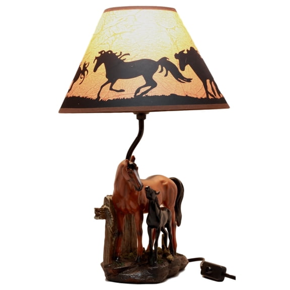 Ebros Gift Rearing Wild Chestnut Horse Stallion Table Lamp, Wildlife ...