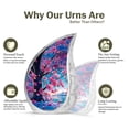 VALERASH Pink Flower Teardrop Memorial Urn for Ashes for Women - Blue ...