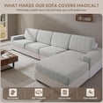 Couch Cushion Covers, Super Stretch Washable Sofa Slipcovers for L ...