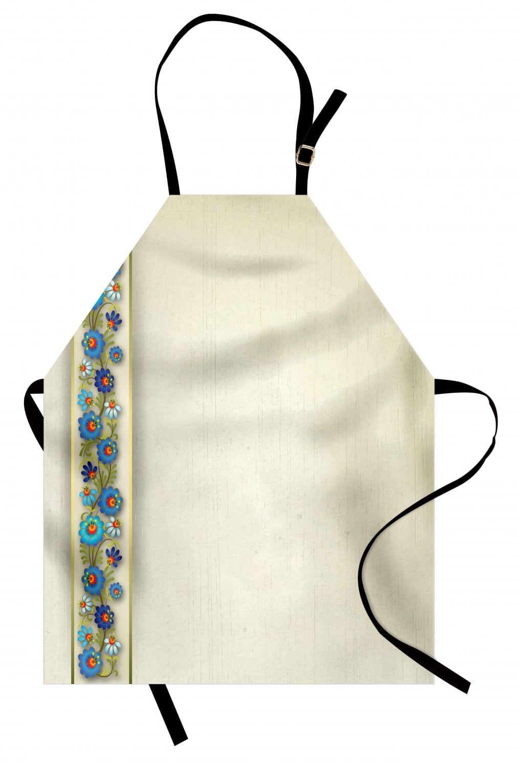 Off White Apron Grunge Background and Vertical Border Detail with Blue ...