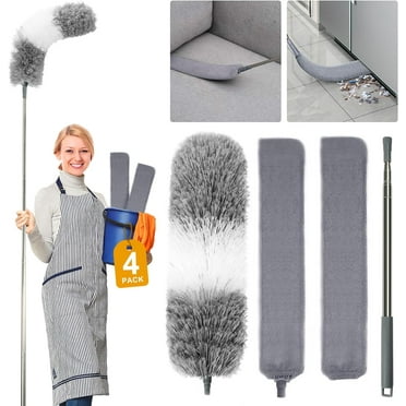 Microfiber Duster Kit for High Ceiling (4pcs), Extendable Dusters for ...