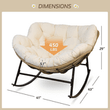 RADIATA Outdoor Indoor Papasan Rocking Chair 2PCS Oversized Wicker ...