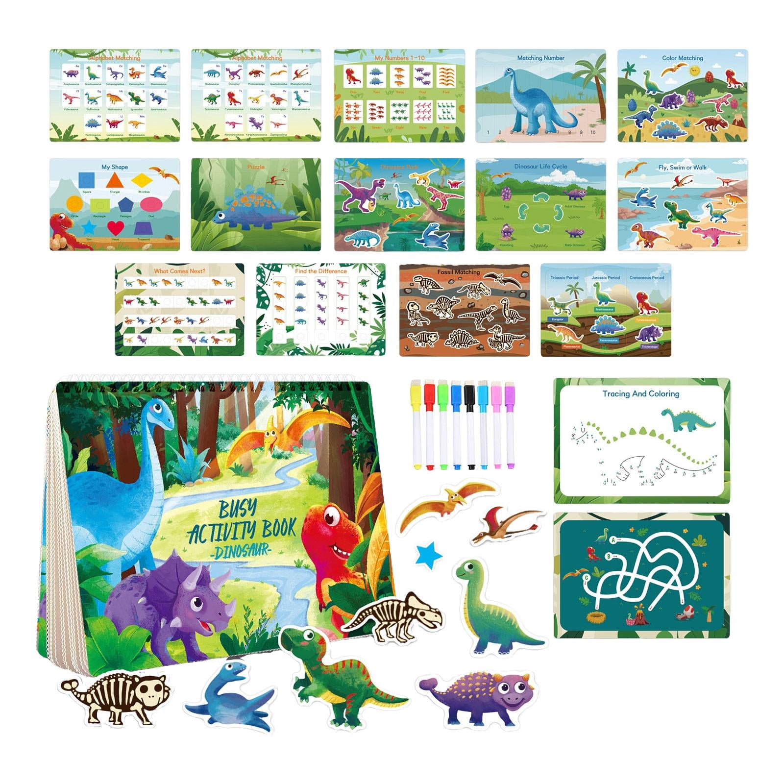 Dinosaurio de juguetes ocupados Libro sensorial para bebés preescolar ...
