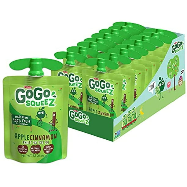 Gogo Squeez Fruit On The Go, Apple Cinnamon, 3.2 Oz. (18 Pouches ...