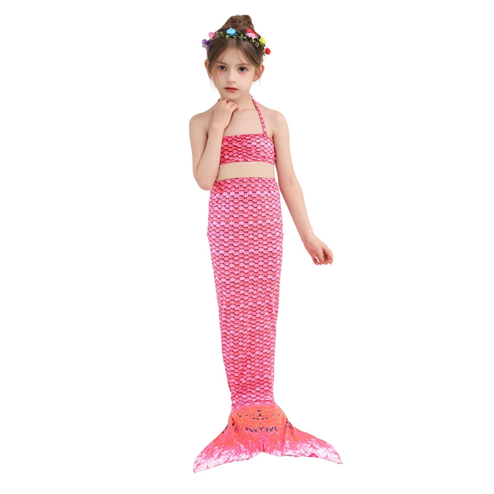 3 Piece Swimsuit for Girls Fish Tail Set Toddler Bathing Suit Kids ...
