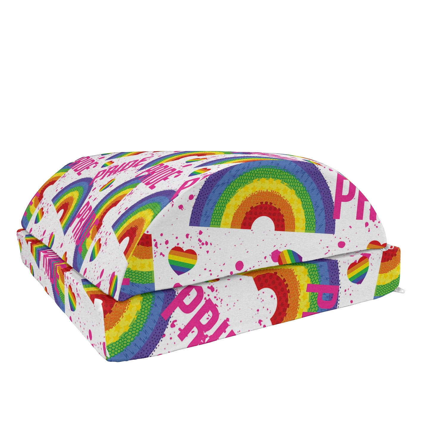 Pride Day Foot Rest, Pixelated Grunge Vibrant LGBT Rainbow Illustration ...