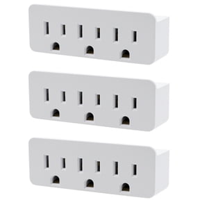 Projectpak 3 Outlet Grounded Wall Tap Splitter, 180° Rotating Plug ...