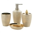 Zingz & Thingz Bathroom Accessories, Brown and Silver Porcelain, Set of ...