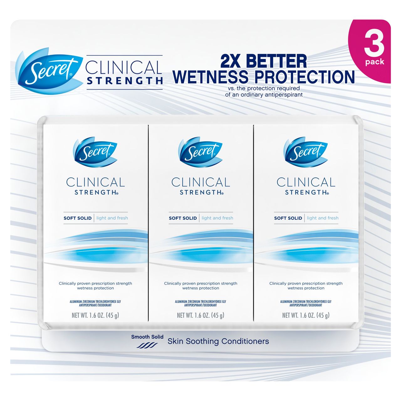 Product of Secret Clinical Strength Light and Fresh Soft Solid ...