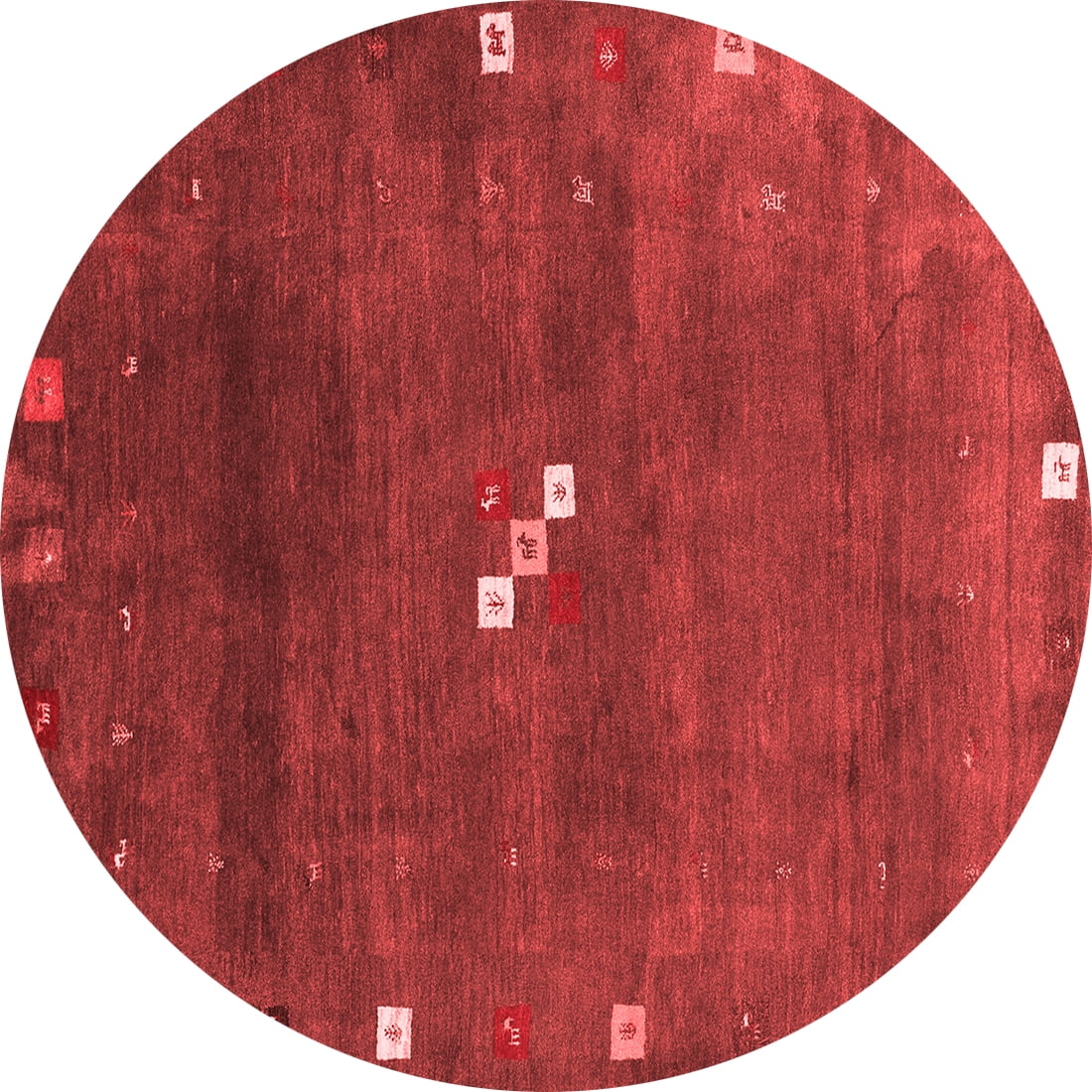 Ahgly Company Indoor Round Abstract Red Contemporary Area Rugs, 8 ...