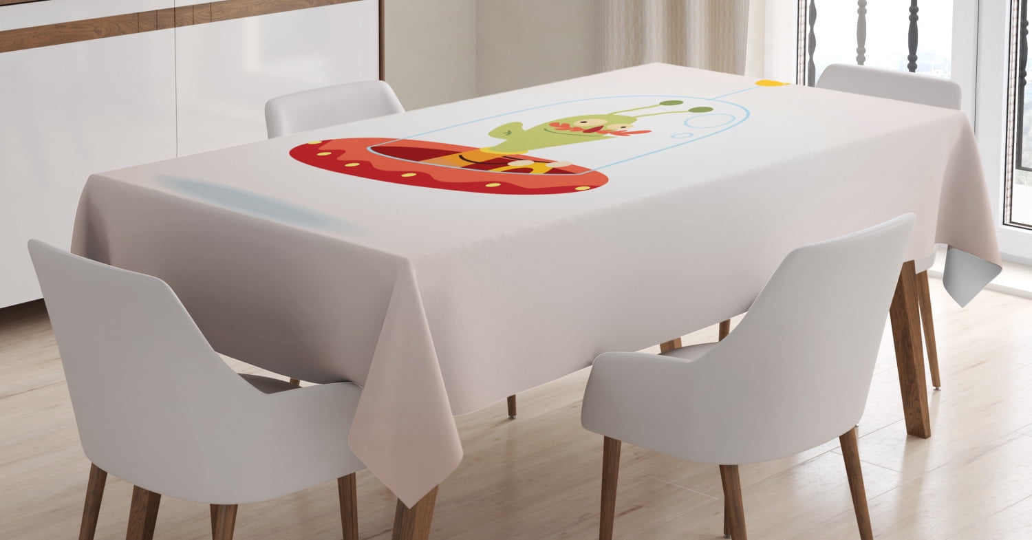 Astronaut Tablecloth, Cute Alien from Outer Space Childish Character ...