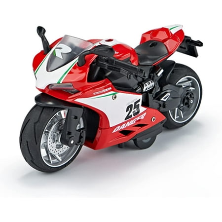 ALYLY Pull Back Motorcycle Toys, Pullback Gift with Music Light, Race 1 ...