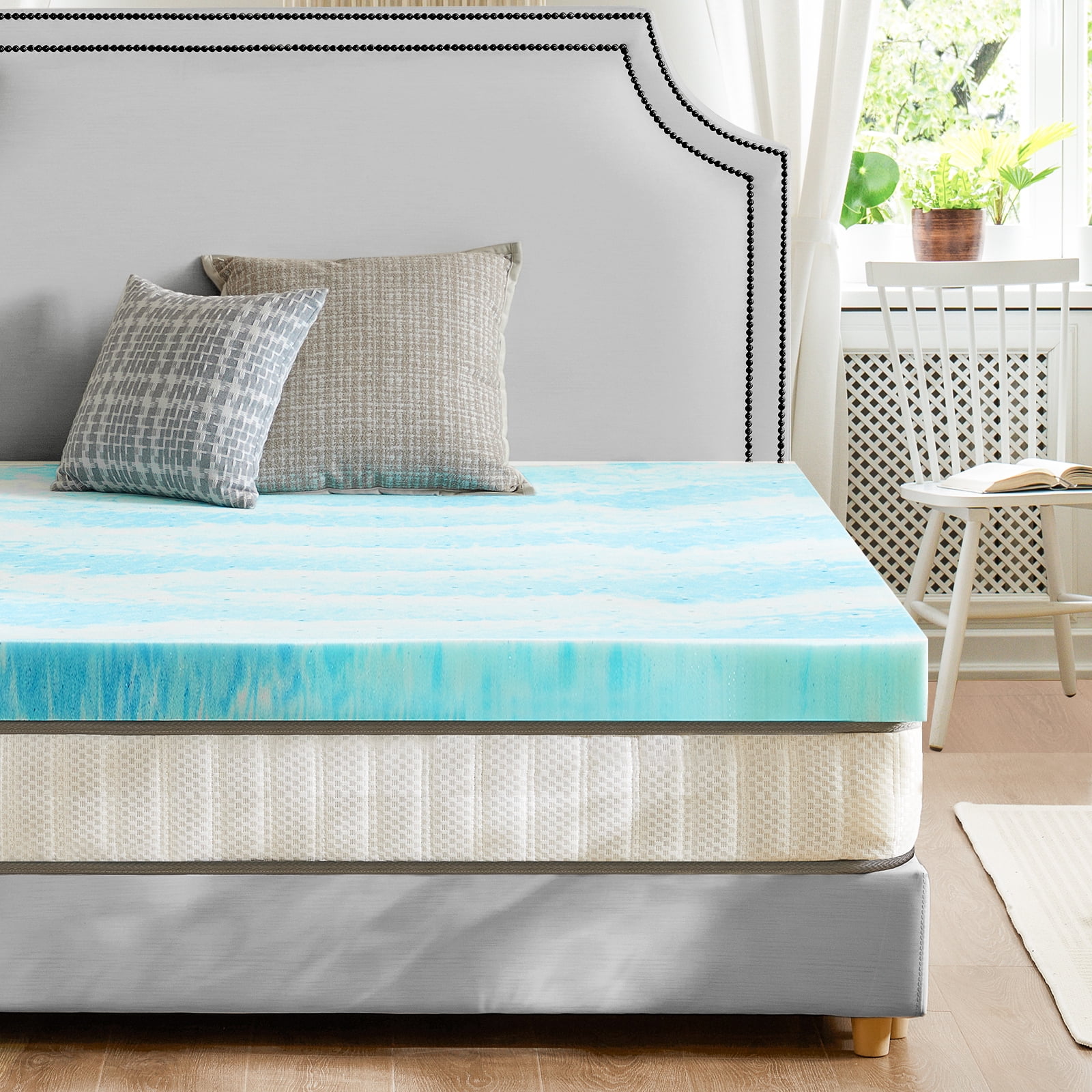 EDX King Size Memory Foam Mattress Toppers, Bed Topper Pad Cooling Gel ...