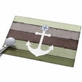 Anchor on Sage Green Farm Wood Grain Rectangle Rug 2'x3' White Nautical ...