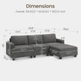 Nolany Modular Sectional Convertible Sofa with Storage Ottoman for ...