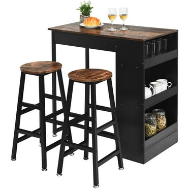 Recaceik 3 Piece Pub Table Sets, 23.6” Square Faux Marble Bar Tables ...