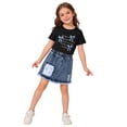 Avtoify Summer Girls Short Sleeve Round-Neck Shirts Print Bow Half ...