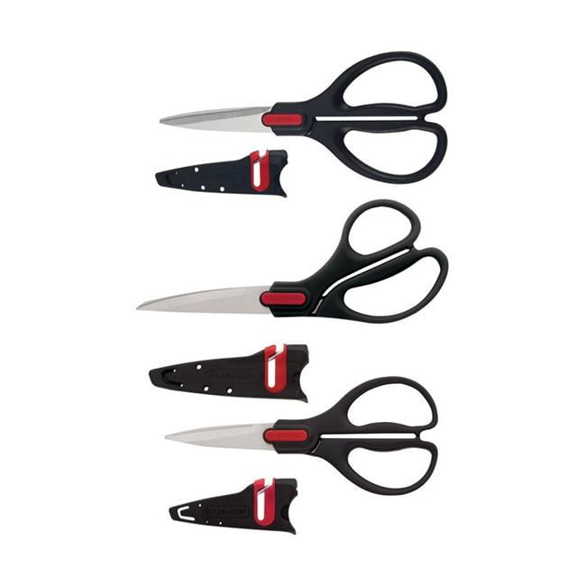 Farberware EdgeKeeper All Purpose Bent Utility Shears with Sheath, Set ...