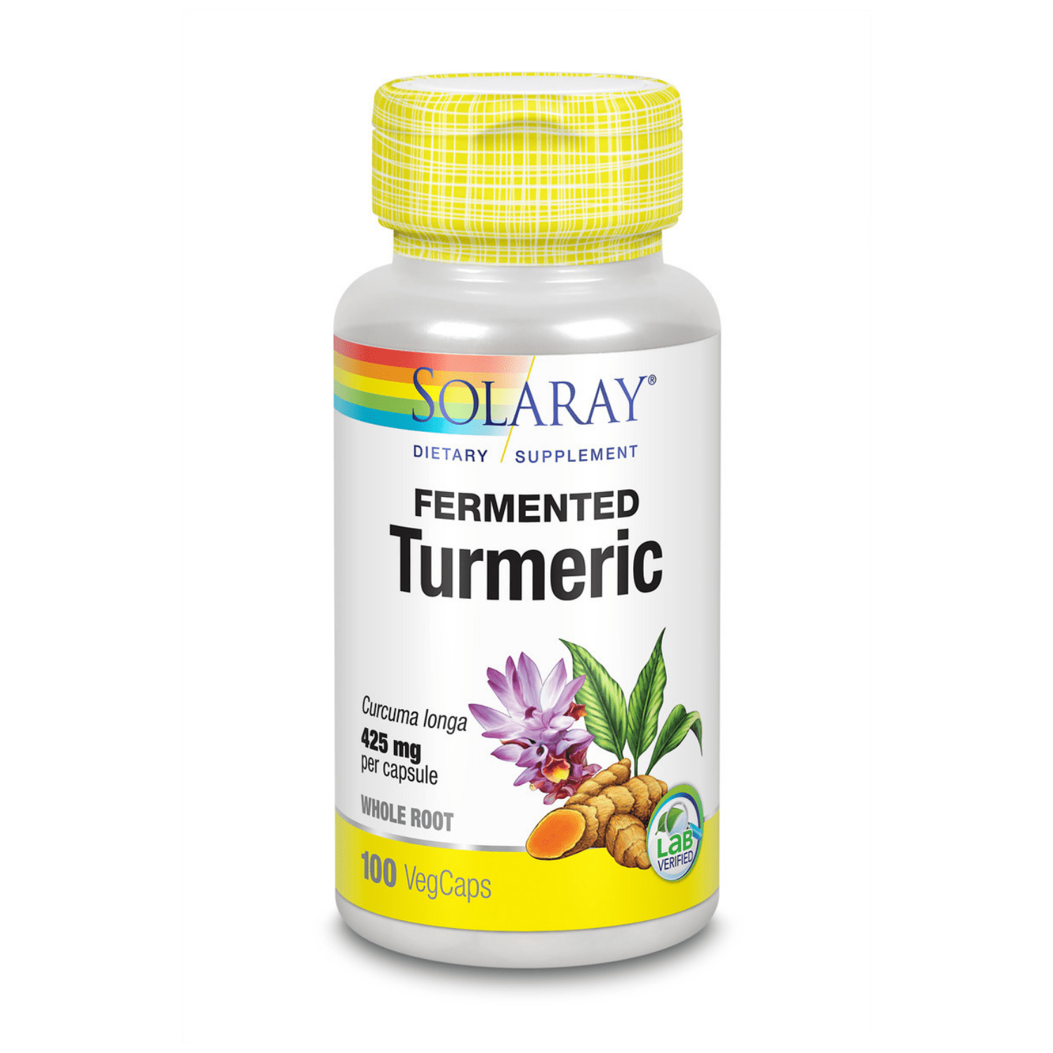 Solaray Fermented Turmeric Root 500mg | 100 VegCaps - Walmart.com ...