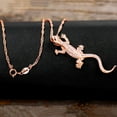 Uloveido Rose Gold Plated Cubic Zirconia Pave Gecko Lizard Animal ...