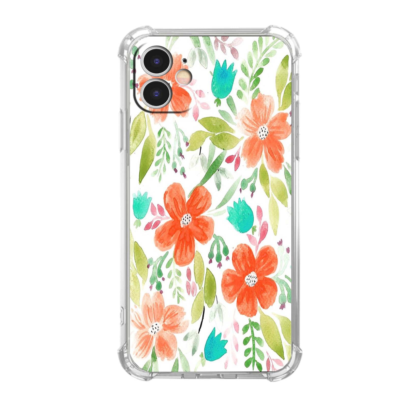 Watercolor Roses Case for iPhone 12,Aesthetic Colourful Floral Pattern ...