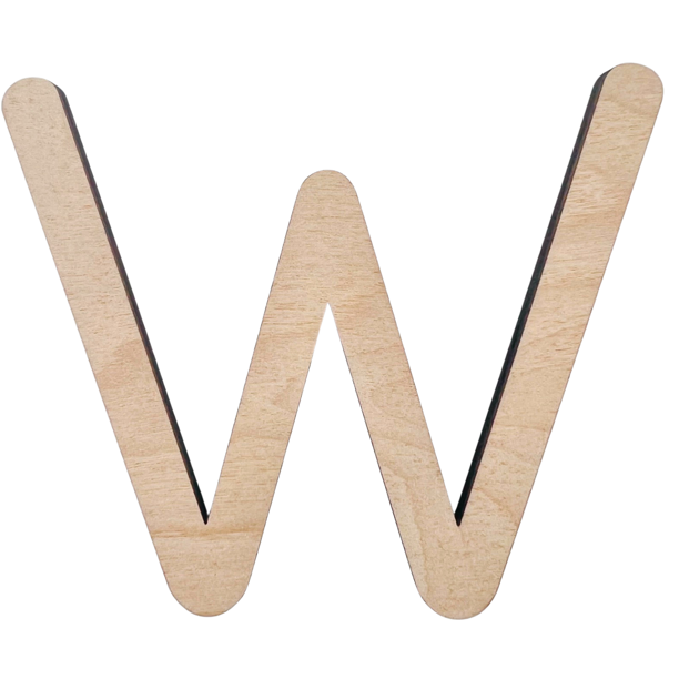 5" Tall BIRCH Wood Letter W | 1/4" Thick | Wood Craft Letter | Krafty ...