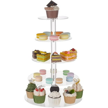 Vdomus 5 Tier Acrylic Cupcake Tower with LED Lights - Cupcake Stand ...