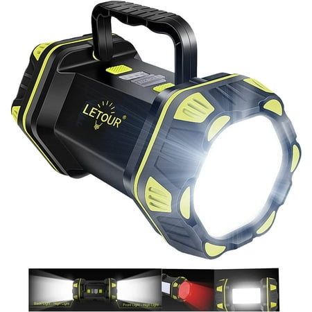 LED Spotlight Flashlight,Rechargeable Flashlight 1200LM 10000mAh High ...