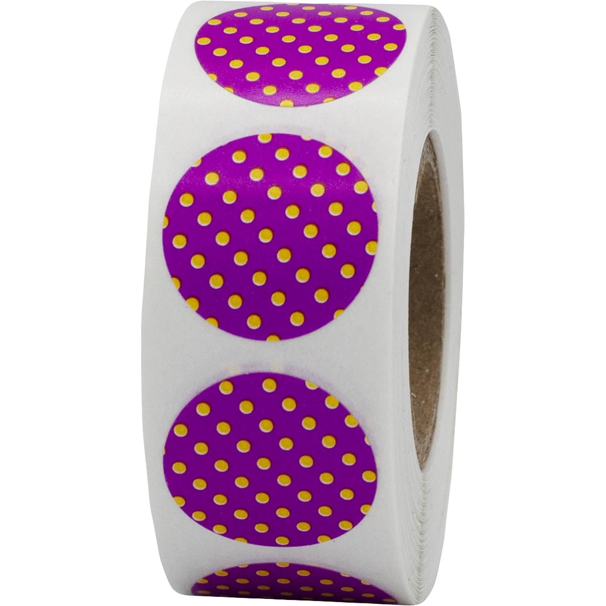 Lilac with Yellow Polka Dot Circle Stickers | 0.75" Inch Round | 500 ...