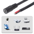 16AWG DC5525 Female Power Cable With Bare Wire Ends PVC Insulation For ...