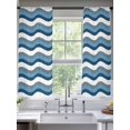 Abstract Gradient Blue Ocean Waves Sheer Curtains 2 Panels Set ...