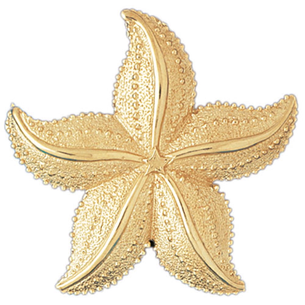 14K Yellow Gold Starfish Pendant - 46 mm - Walmart.com