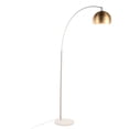 JERFIT Modern Floor Lamp with Marble Base, Arc Design for Living Room ...