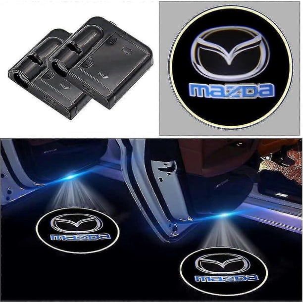 2pcs For Mazda Wireless Car Door Logo Light Led Hd Welcome Courtesy ...
