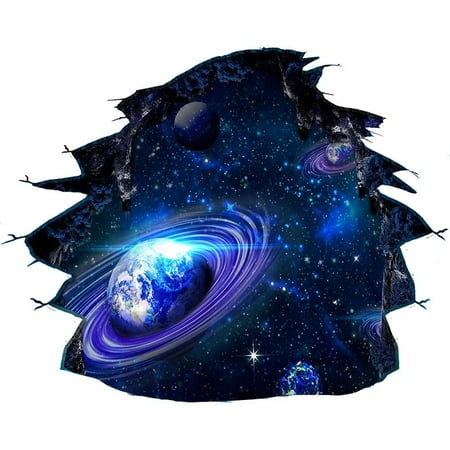 Creative 3D Blue Cosmic Galaxy Wall Decals Removable PVC Magic Milky ...