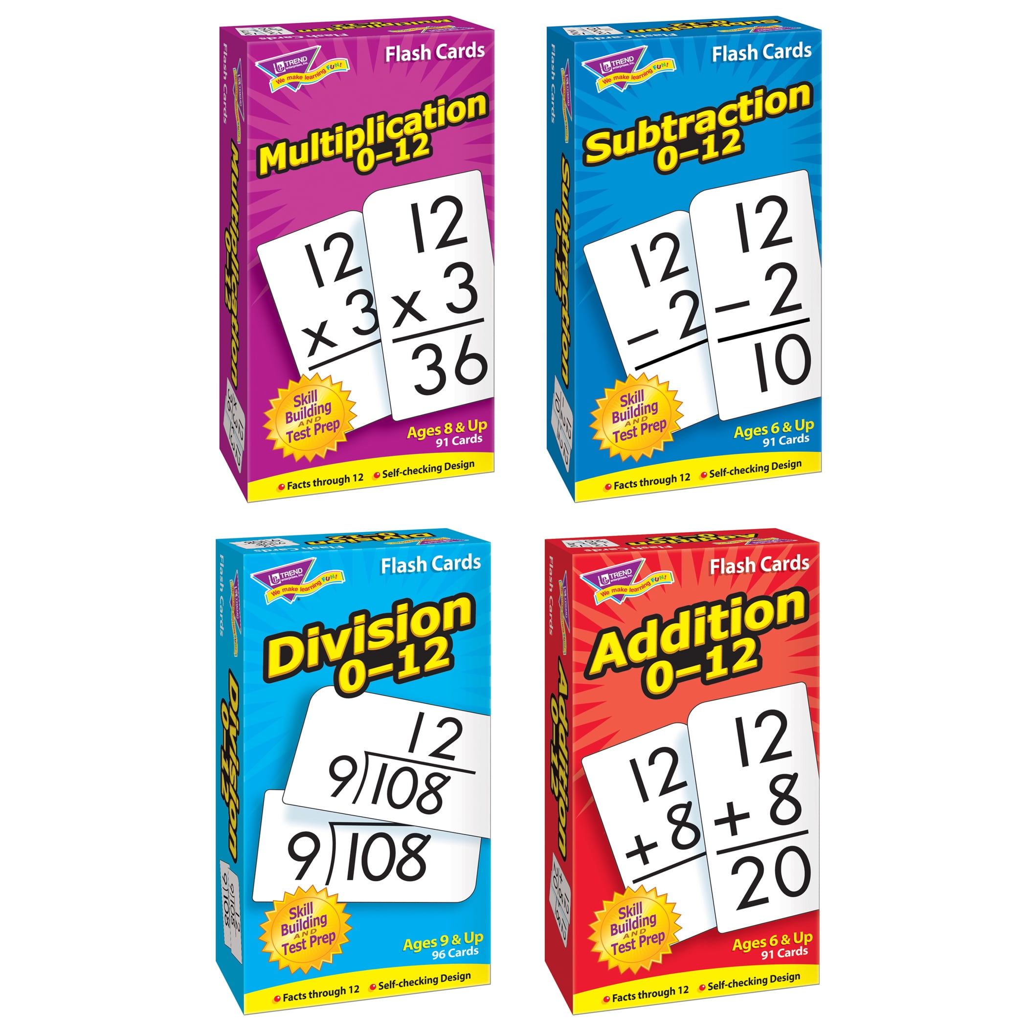 Trend Math Operations Flash Cards Pack, Set of 4 - Walmart.com
