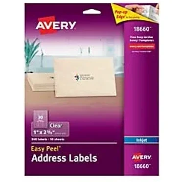 Avery Easy Peel Address Labels, 1" x 2-5/8", 3,000 Labels (5160 ...