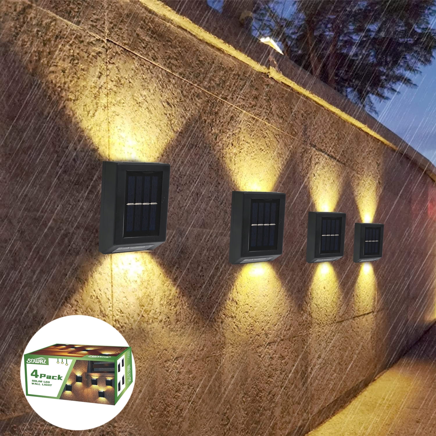 Click here for Sowaz Solar Wall Light Up And Down 4 Pack 2 Led Il... prices