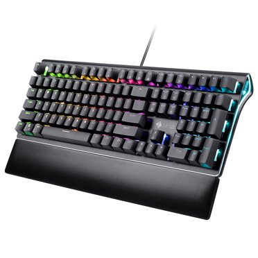 onn. Gaming Mechanical Keyboard with Blue Switches, Adjustable 16.8M ...