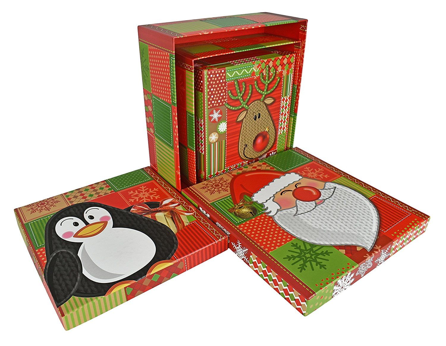 Alef Elegant Decorative Holiday Themed Nesting Gift Boxes -3 Boxes ...