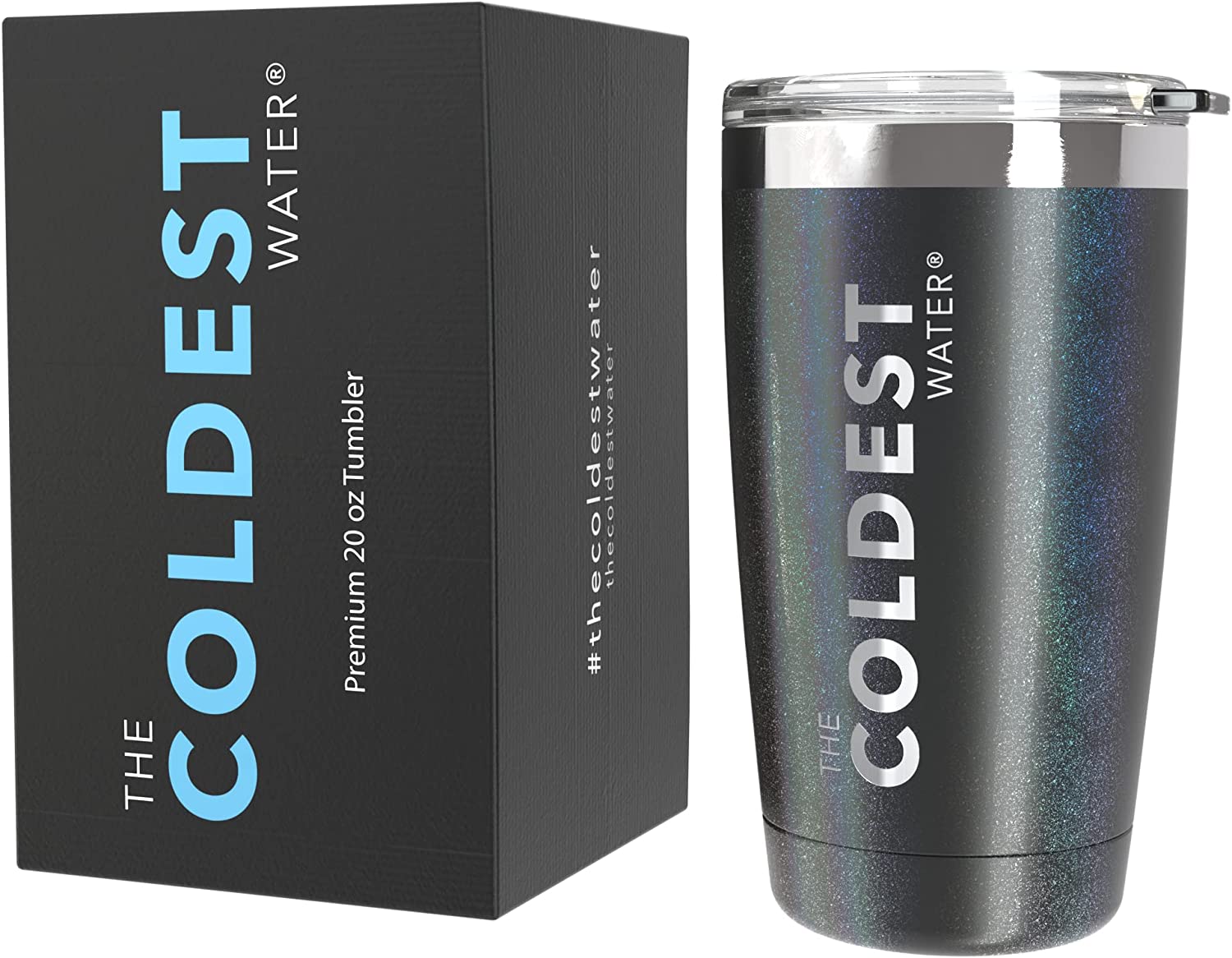 COLDEST Insulated Tumbler Cup with Sliding Lid - Reusable Stainless ...