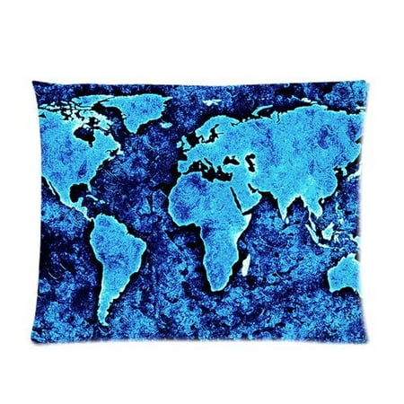 RYLABLUE Retro Historic Rustic World Map Cartography Picture Pillow ...