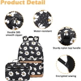 TEAMD 2-Piece Daisy Teen Backpack Set with Insulated Lunch Bag, Water ...