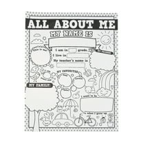Fun Express, Color Your Own Doodle All About Me Poster, 30 pcs ...