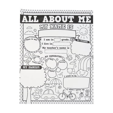 Color Your Own All About Me Paw Print Poster - Craft Kits - 30 Pieces ...