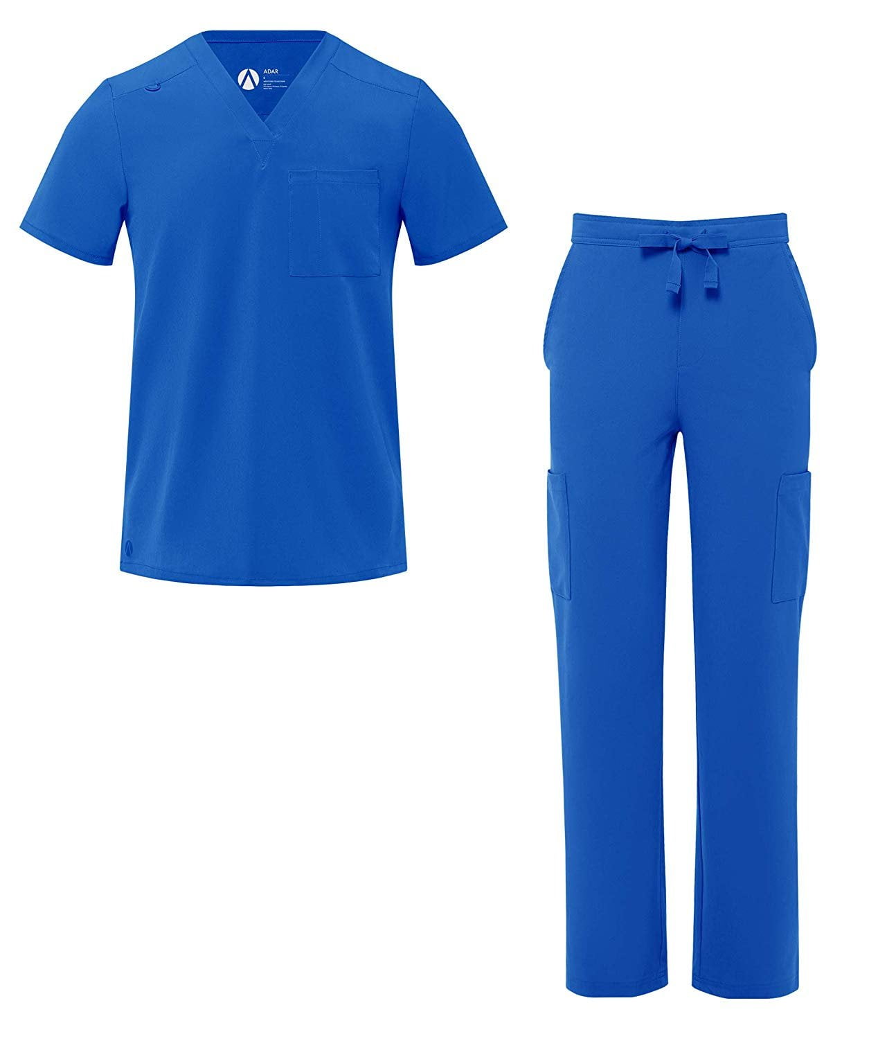 Adar Addition Scrub Set for Men - Classic V-Neck Scrub Top & Cargo ...