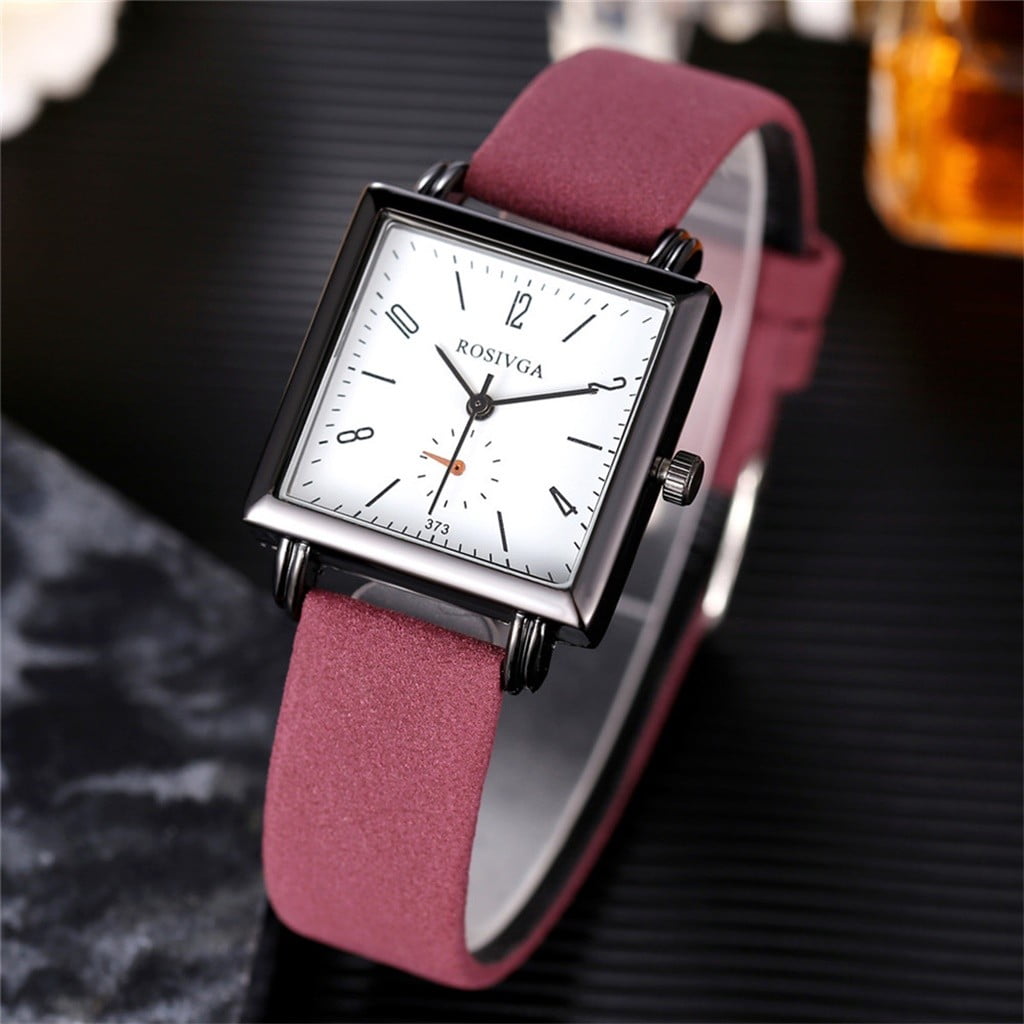HIMIWAY Fashion Square Dial Casual Belt Watch Temperament Black Quartz ...
