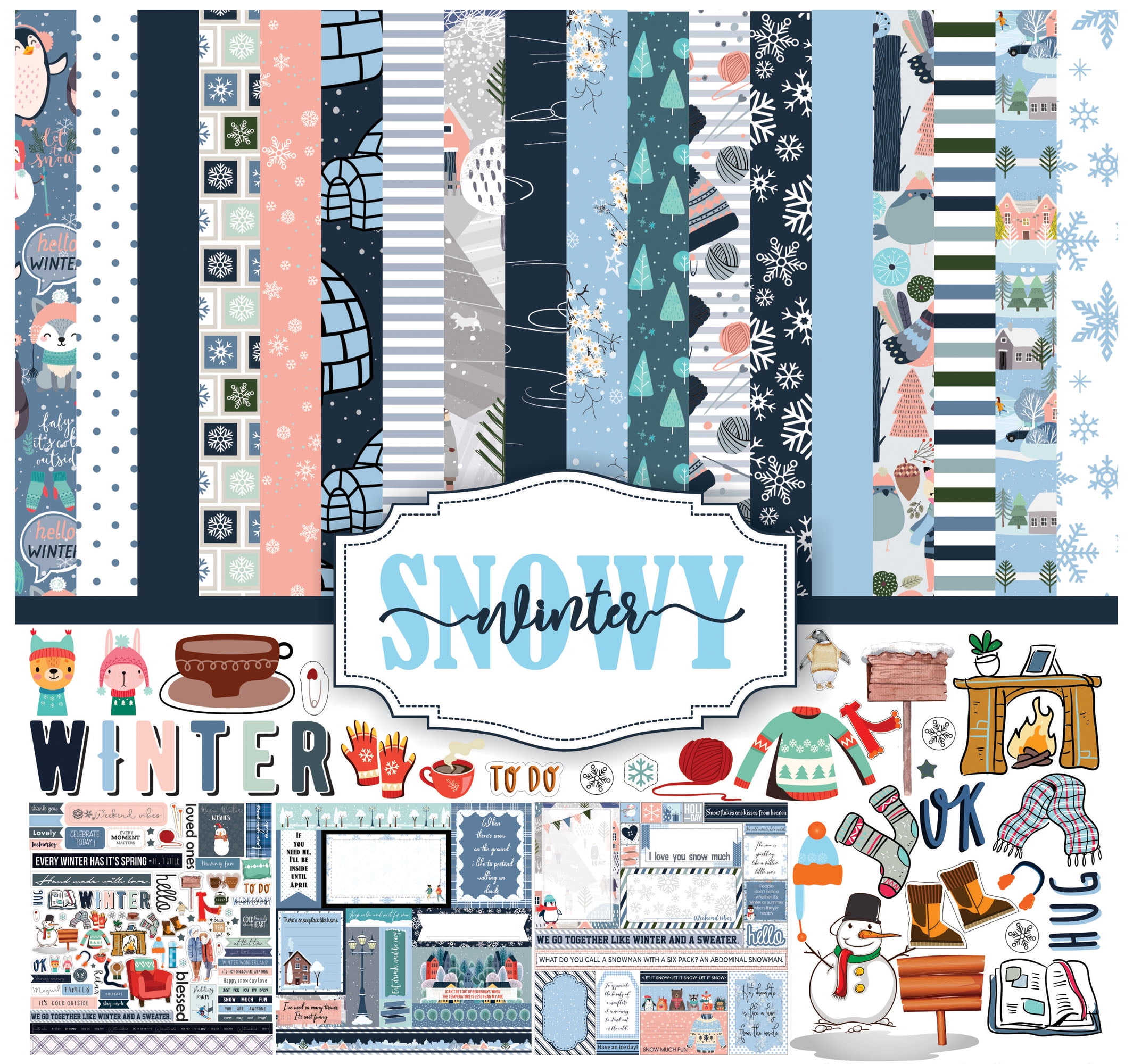 Inkdotpot Winter Theme Collection Double-Sided Scrapbook Paper Kit ...