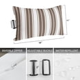 Brown Striped Outdoor Pillows for Chaise Lounge Chair Waterproof Lumbar ...